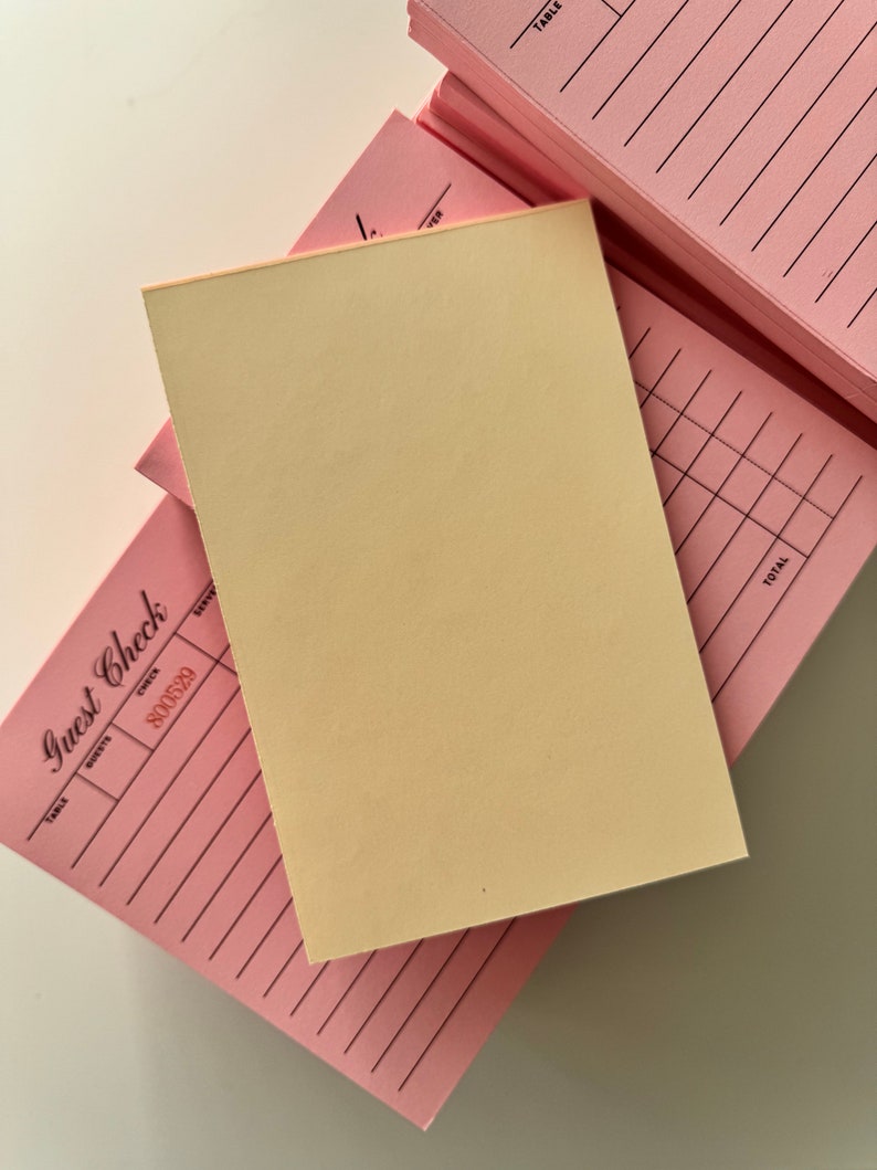 Three Pack | Pink 4x6 Inch Guest Check Notepad | Vintage-inspired ...