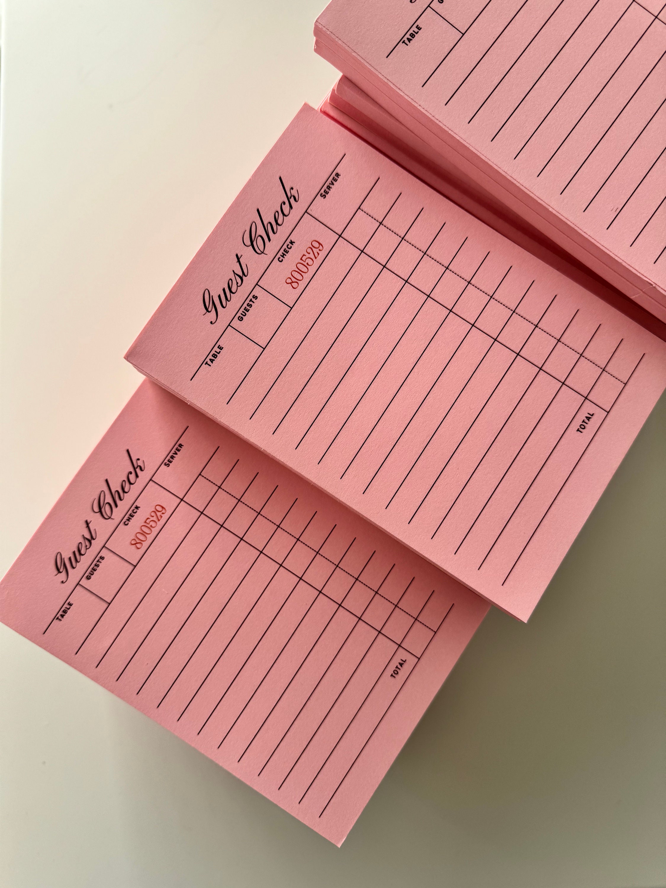 Three Pack | Pink 4x6 Inch Guest Check Notepad | Vintage-inspired ...