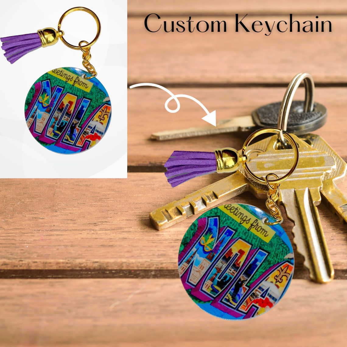 Custom Sublimation Keychain Etsy