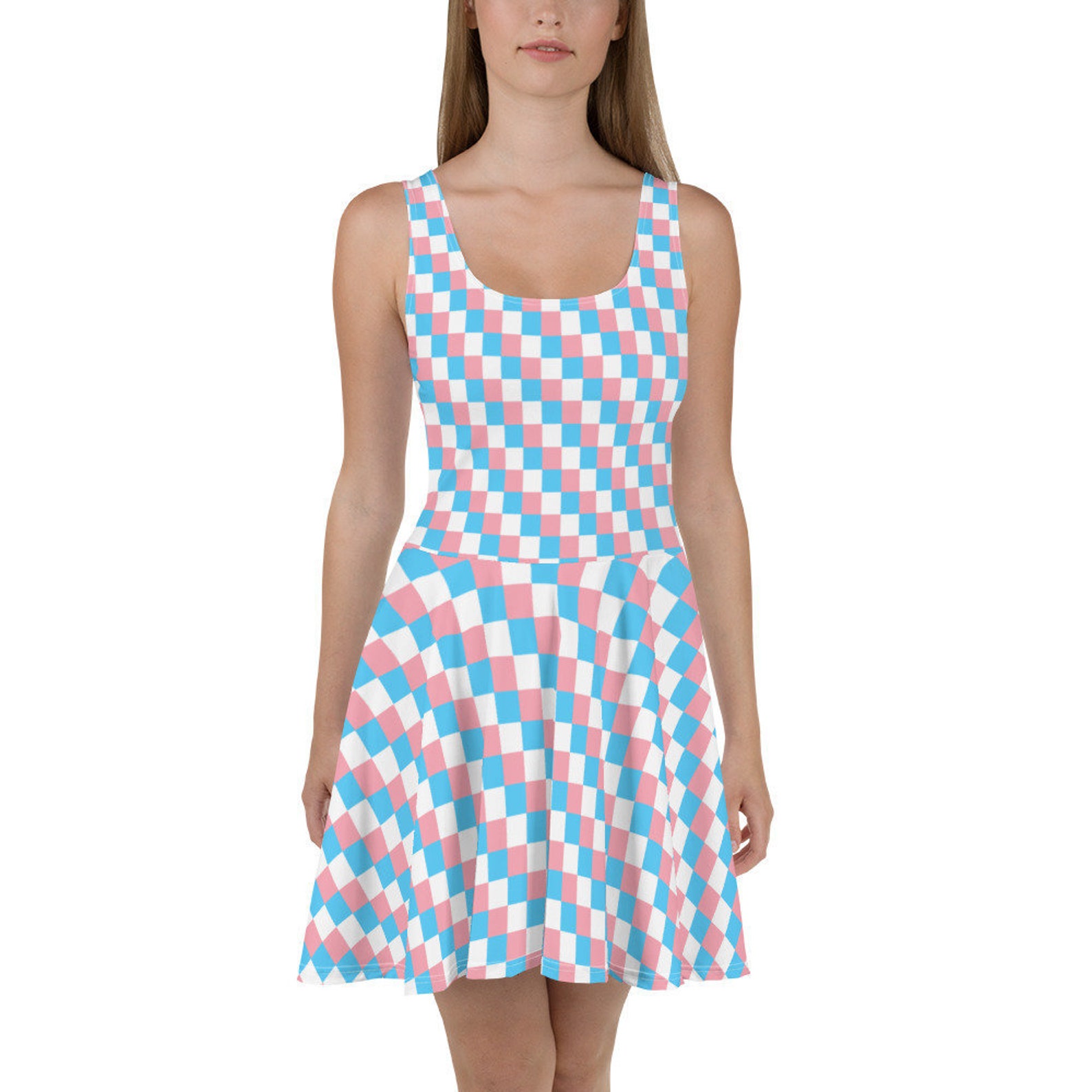 Transgender Checkered Flag Dress XS 3XL Transgender Flag Dress ...