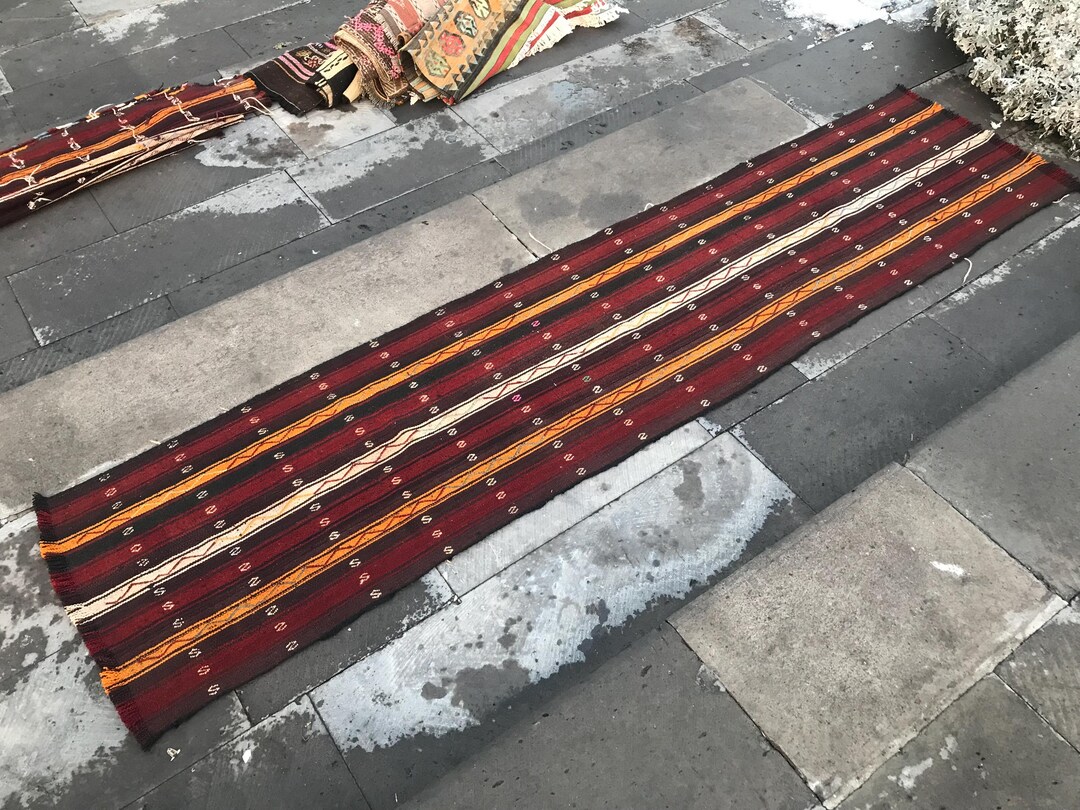 Turkish Mini Runner Rug Vintage Kilim Rug Saloon Small Runner Rug ...