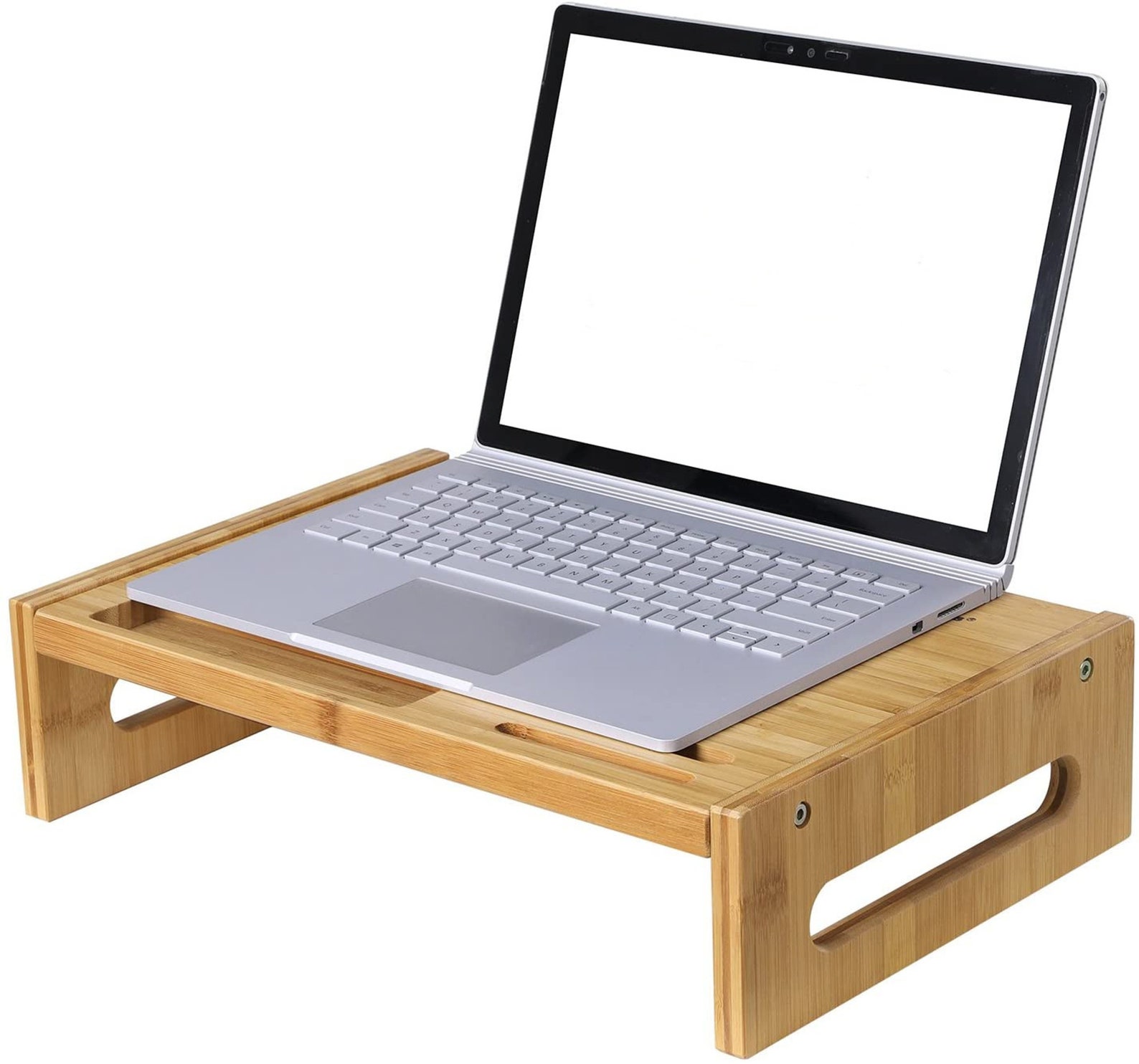 Bamboo Monitor Stand Organizer at Maria Couch blog