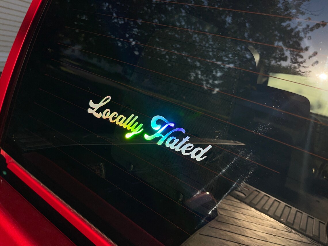 LOCALLY HATED Text Vinyl Decal Banner | Oil Slick | JDM Street Racing ...