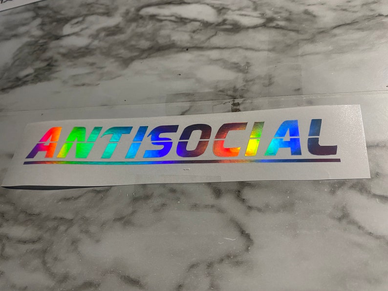 ANTISOCIAL Vinyl Decal - Oil Slick | JDM Banner Exhaust Street Racing ...