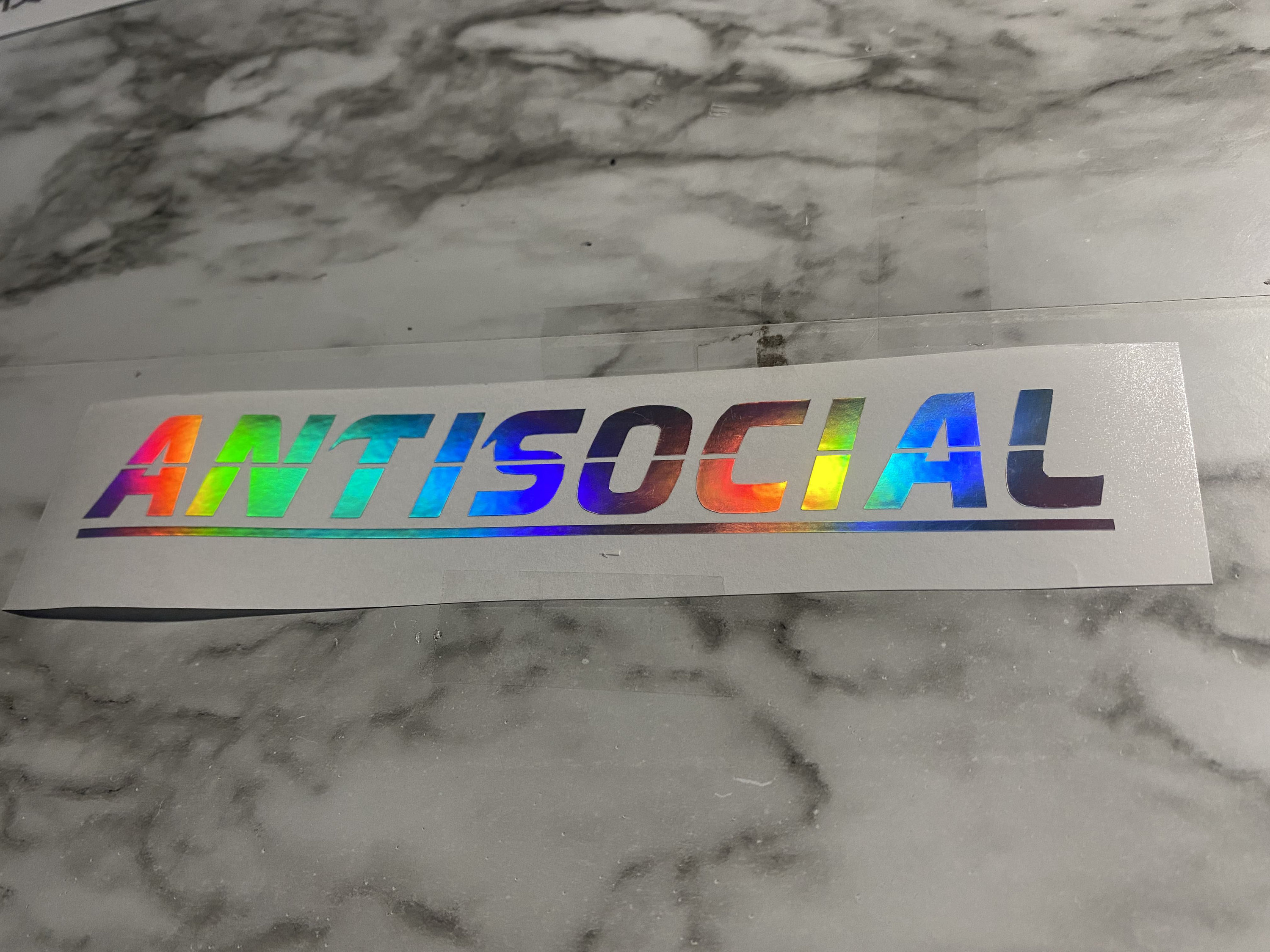 ANTISOCIAL Vinyl Decal Oil Slick JDM Banner Exhaust Street - Etsy UK