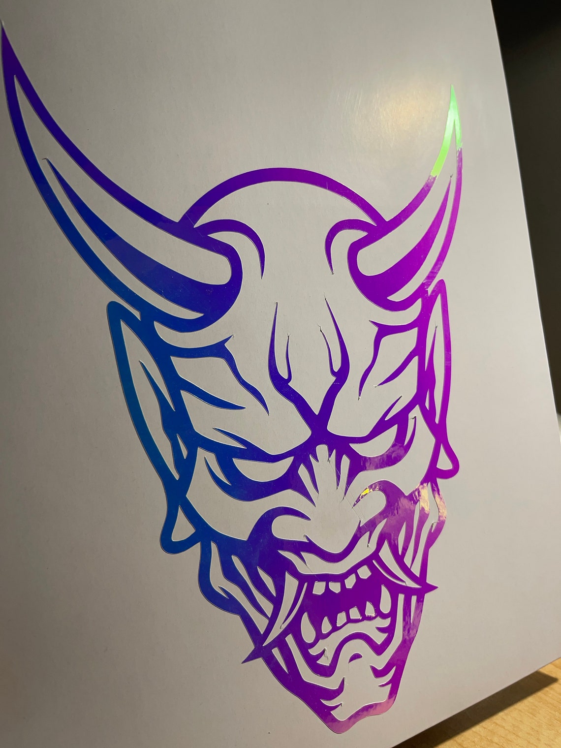 JDM Oni Mask Vinyl Decal Japanese Text Banner Exhaust Ninja | Etsy