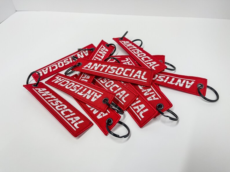 Antisocial Jet Tag Keychain Red JDM Meme Funny Sheeesh - Etsy