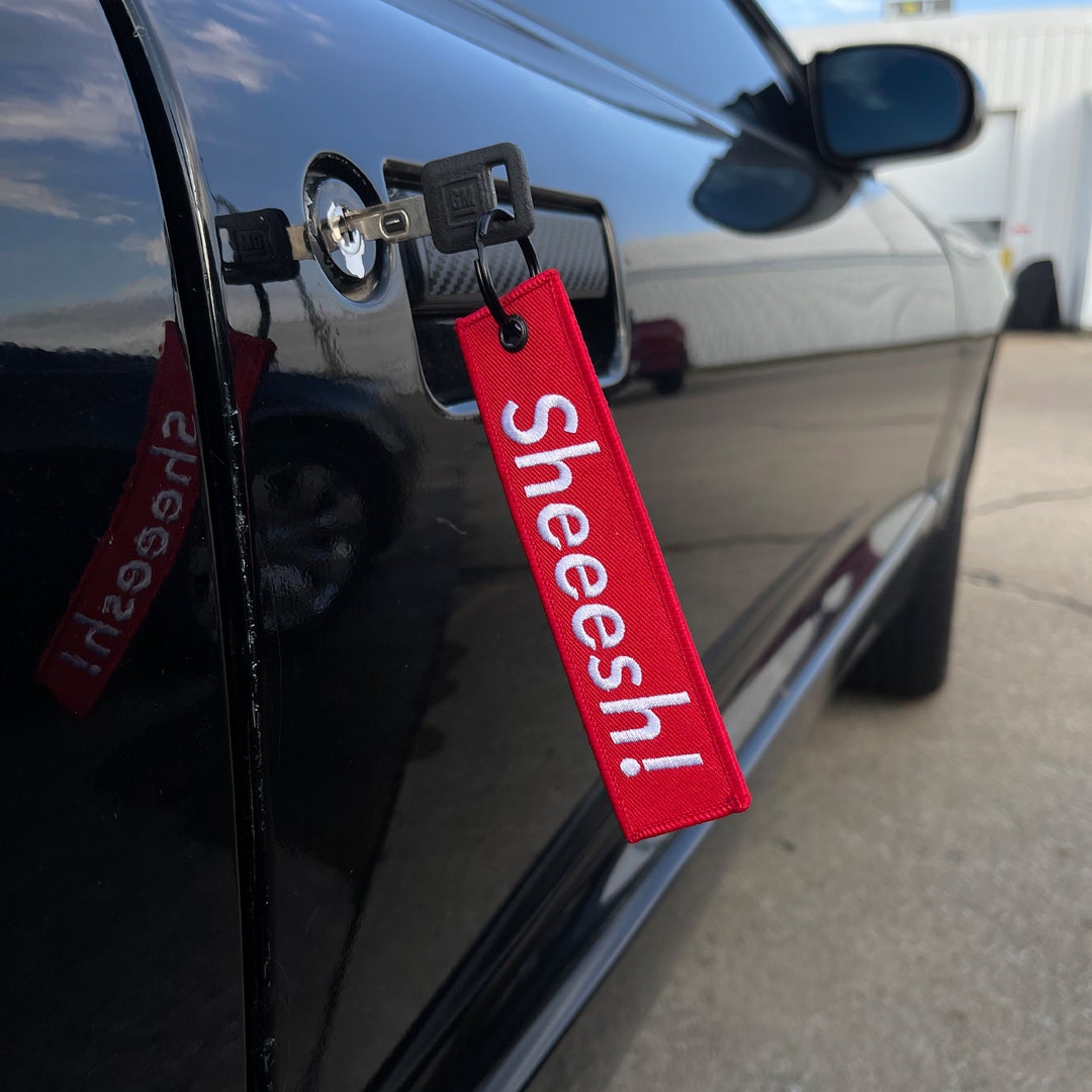 Sheesh Jet Tag Keychain | Red | JDM Meme Funny Sheeesh Racing Muscle ...