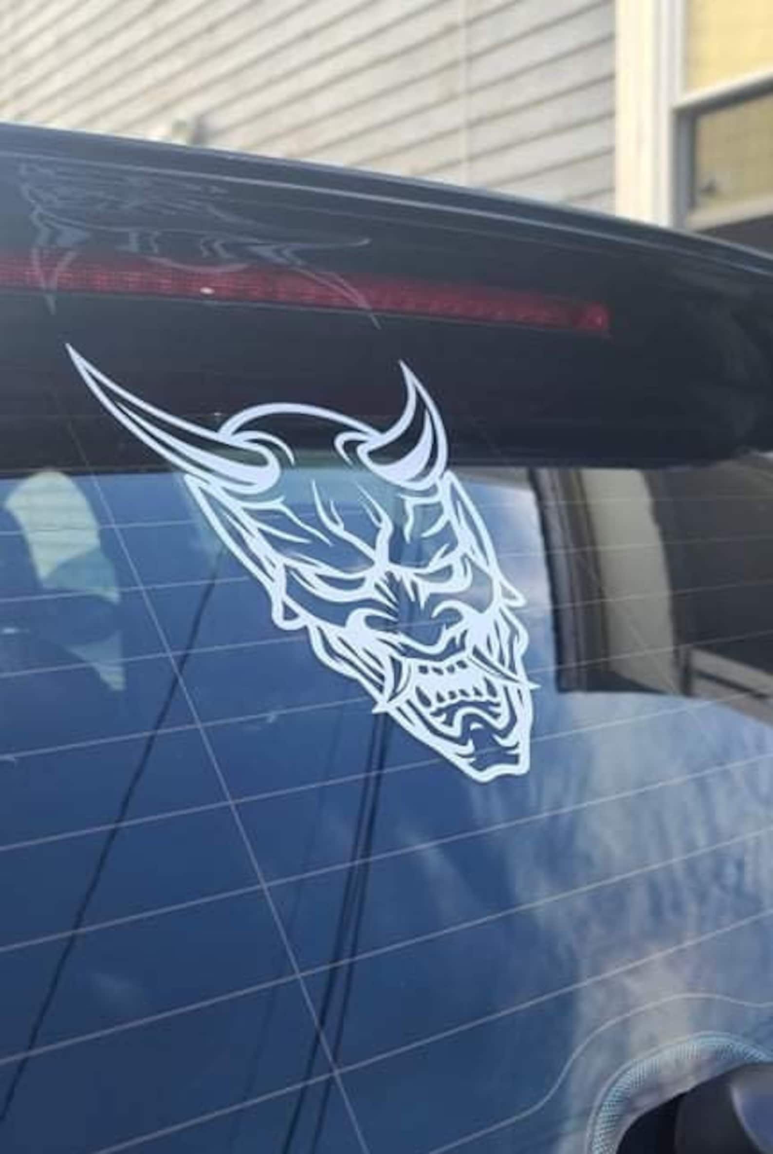 JDM Oni Mask Vinyl Decal Japanese Text Banner Exhaust Ninja - Etsy