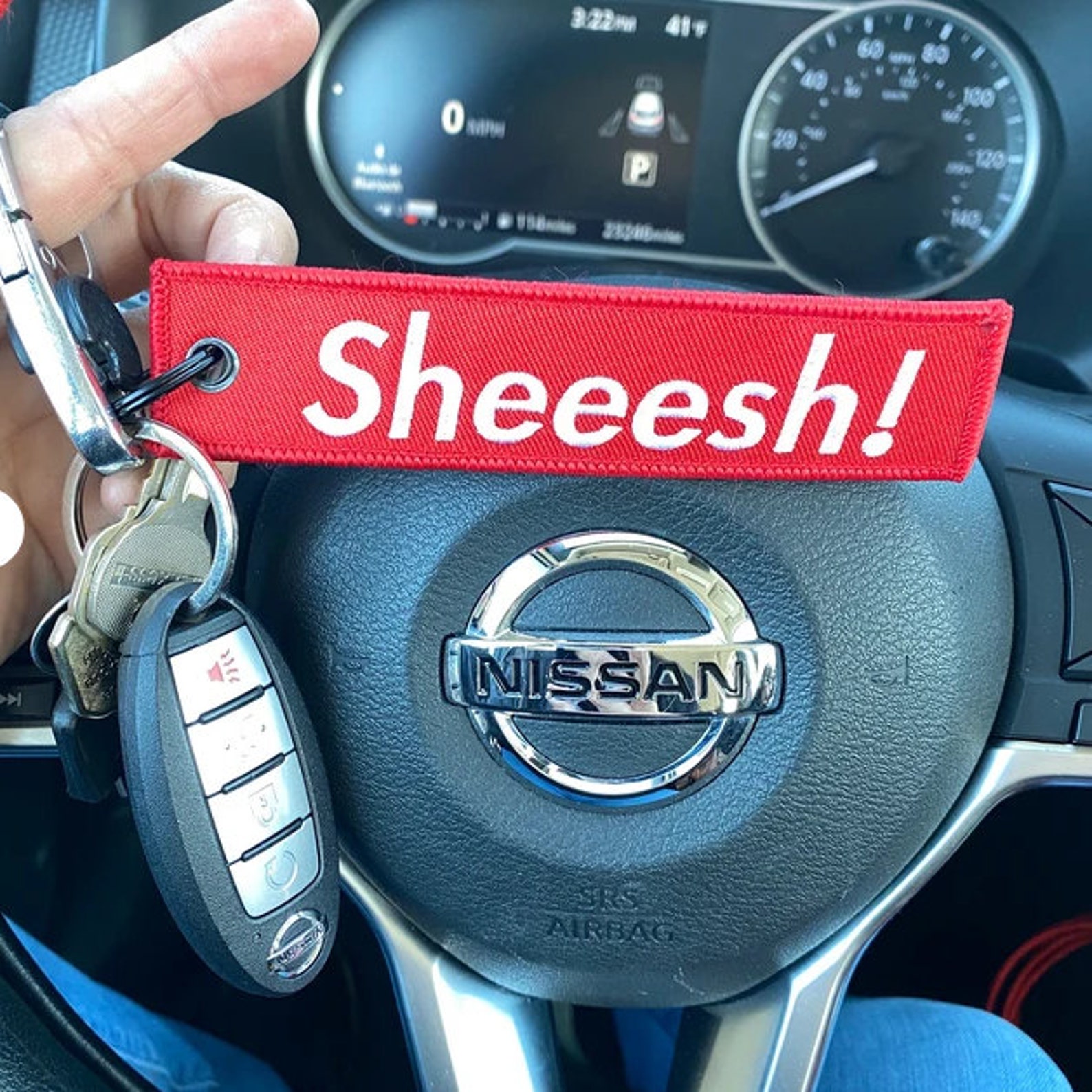 Sheesh Jet Tag Keychain | Red | JDM Meme Funny Sheeesh Racing Muscle ...