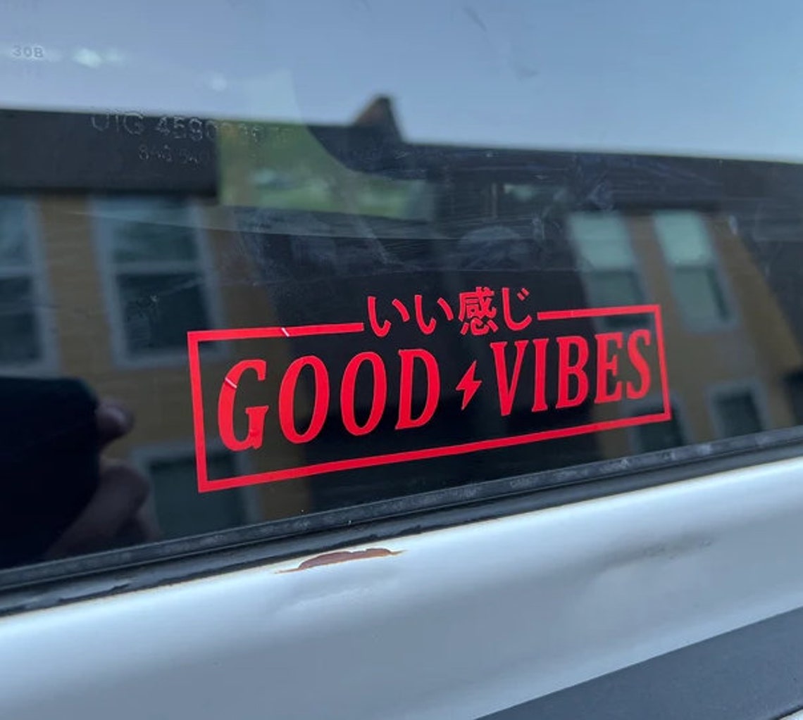 GOOD VIBES Vinyl Decal JDM Japanese Text Banner Exhaust - Etsy