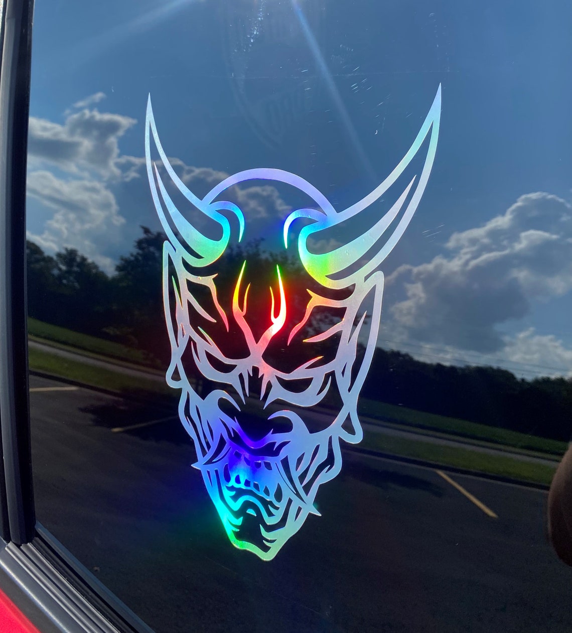 JDM Oni Mask Vinyl Decal Japanese Text Banner Exhaust Ninja | Etsy