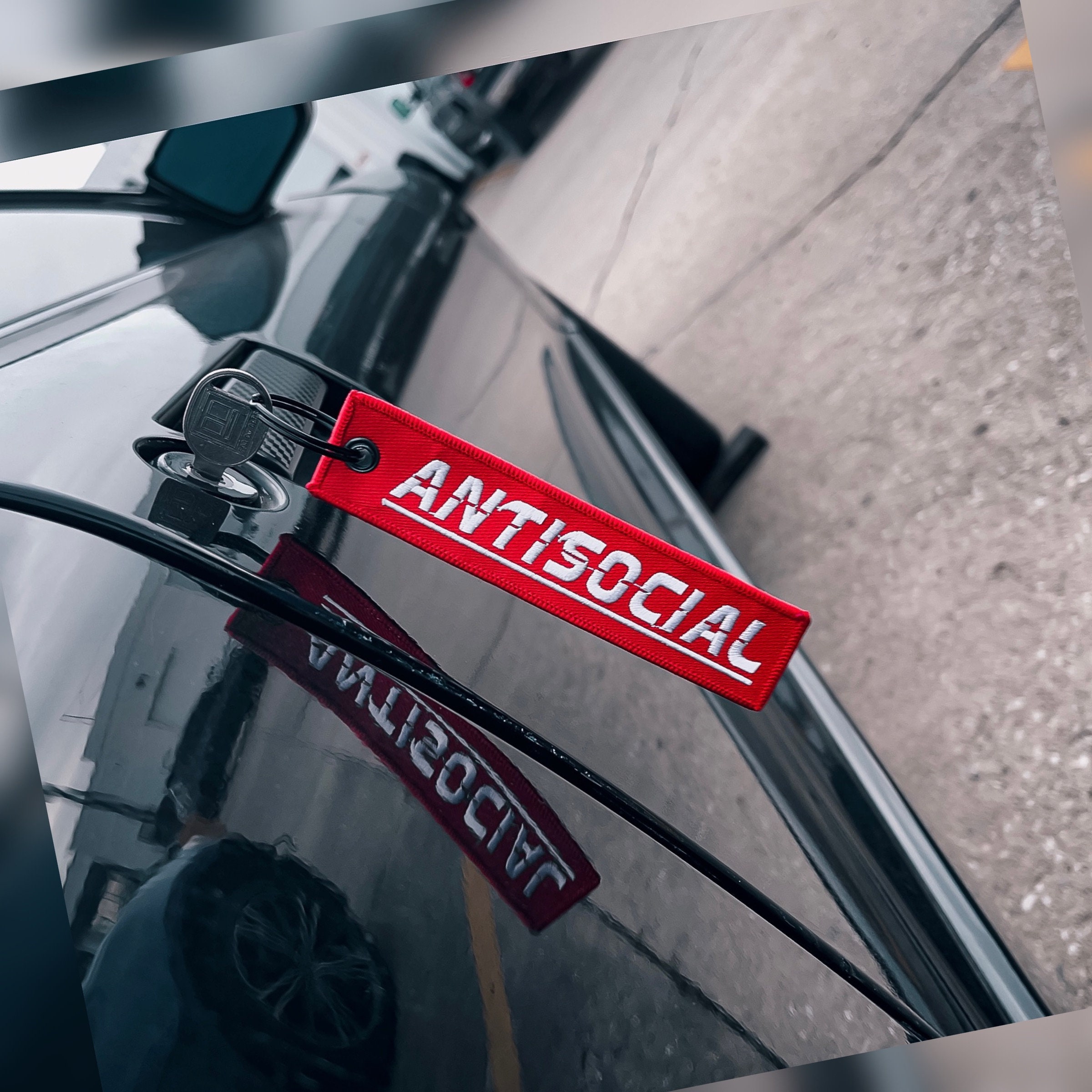 Antisocial Jet Tag Keychain Red JDM Meme Funny Sheeesh - Etsy