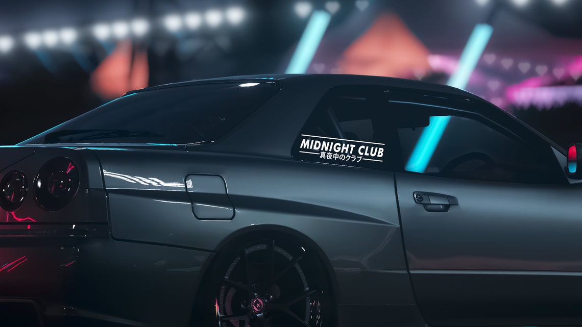 Midnight Club Vinyl Decal | JDM Japanese Text Banner Exhaust Street ...