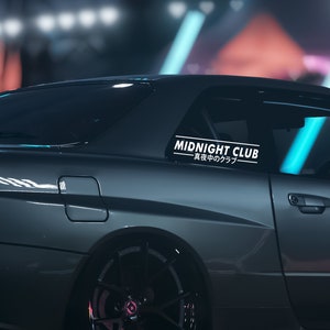 Midnight Club Vinyl Decal | JDM Japanese Text Banner Exhaust Street ...
