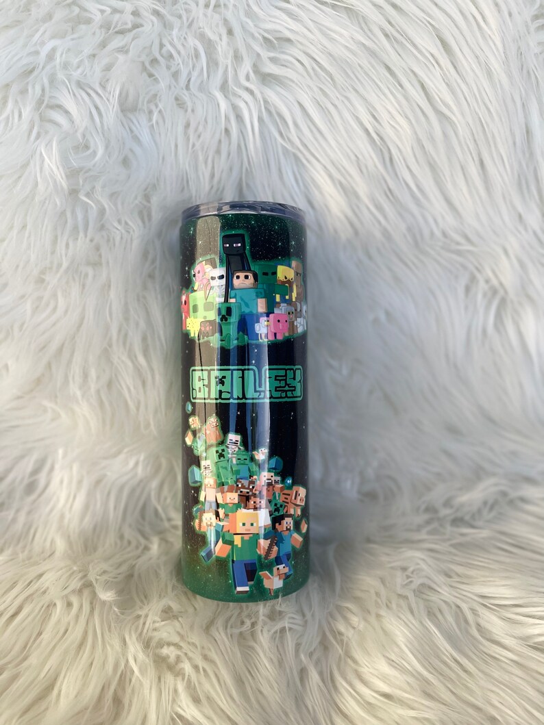 Minecraft Skinny Tumbler 20 Oz Sublimated Minecraft Tumbler Minecraft ...