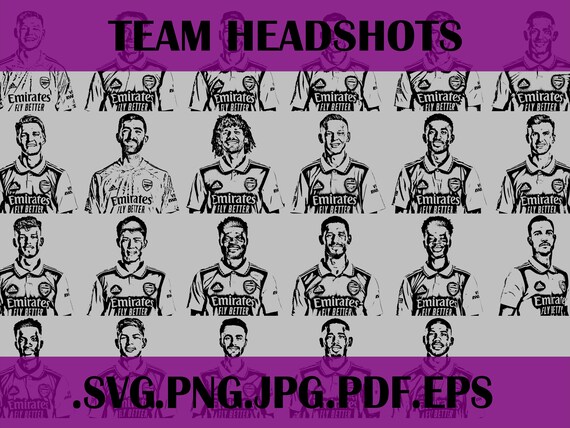 The Arsenal Team Players Headshots Football Soccer 2022 2023 - Etsy