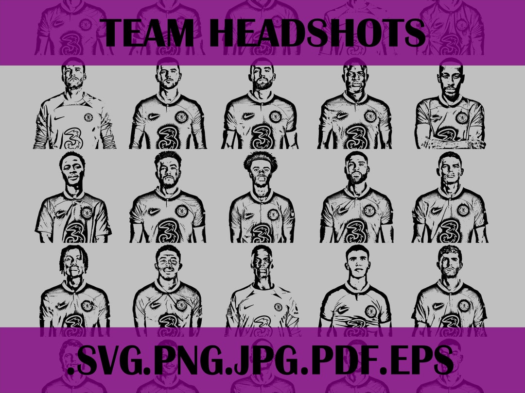 Chelsea Squad Team Players Headshots Football Soccer 2022 2023 .svg ...
