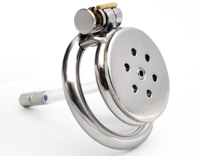 La piccola gabbia di castità piatta in acciaio inossidabile | Etsy Italia