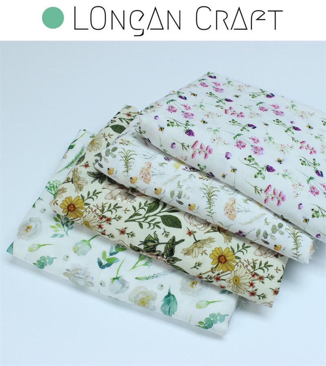 Floral Gauze Fabric, Colorful Flowers Plants Print Double Bamboo Cotton ...