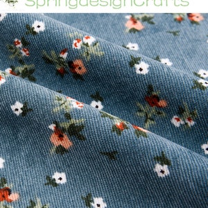 Floral Corduroy Fabric: Colorful Flowers, DIY Dress Material ...