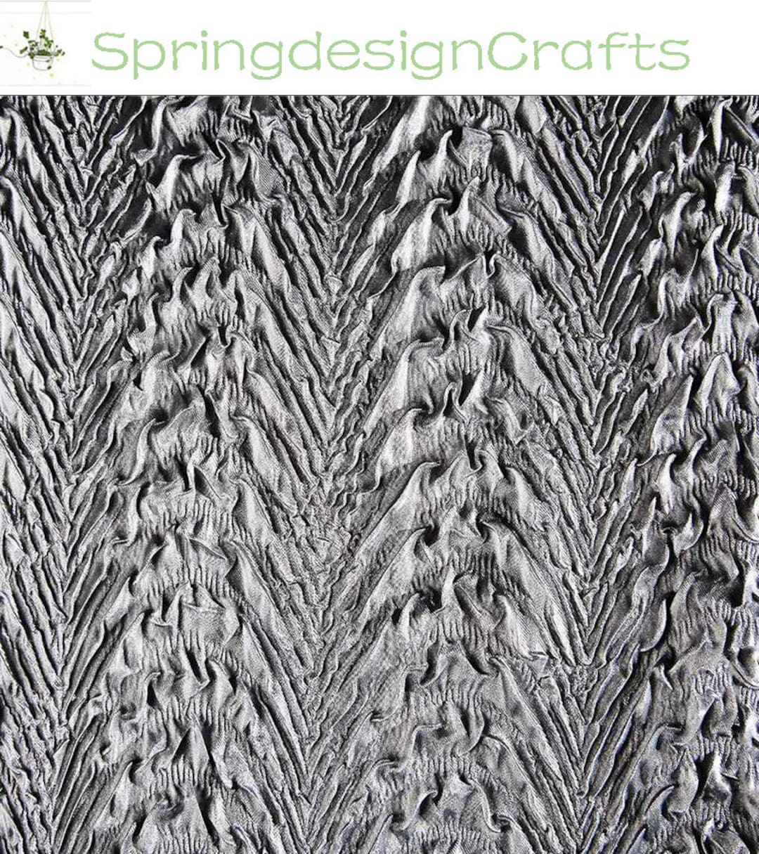 Dragon Scale Fabric: Black Silver 3D Pleated Polyester - DIY Sewing ...