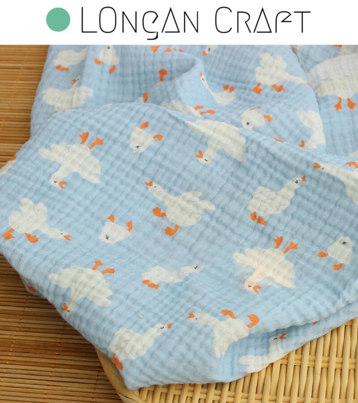 Rabbit & Goose Double Gauze Fabric: Crinkled Muslin Baby Blanket ...