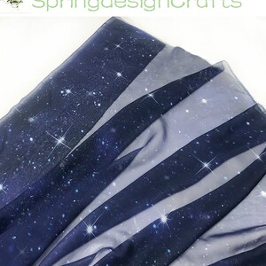 Star Tulle, Glitter Star Chiffon Fabric, Blue Print Star Chiffon Tulle ...