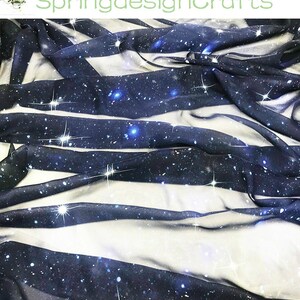Star Tulle, Glitter Star Chiffon Fabric, Blue Print Star Chiffon Tulle ...