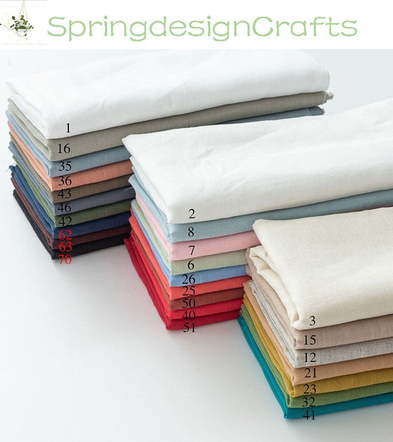Solid Color Linen Fabric by the Yard: 190GSM DIY Sewing Material - Etsy