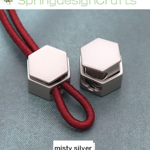 Metal Cord Lock, 5PCS Metal Colorful Spring Cord Stopper, Hexagon Cord ...