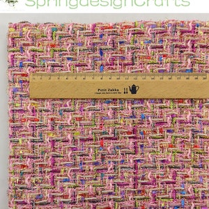 Tweed Fabric, Colorful Glitter Tweed Fabric, Grid Tweed Fabric for ...
