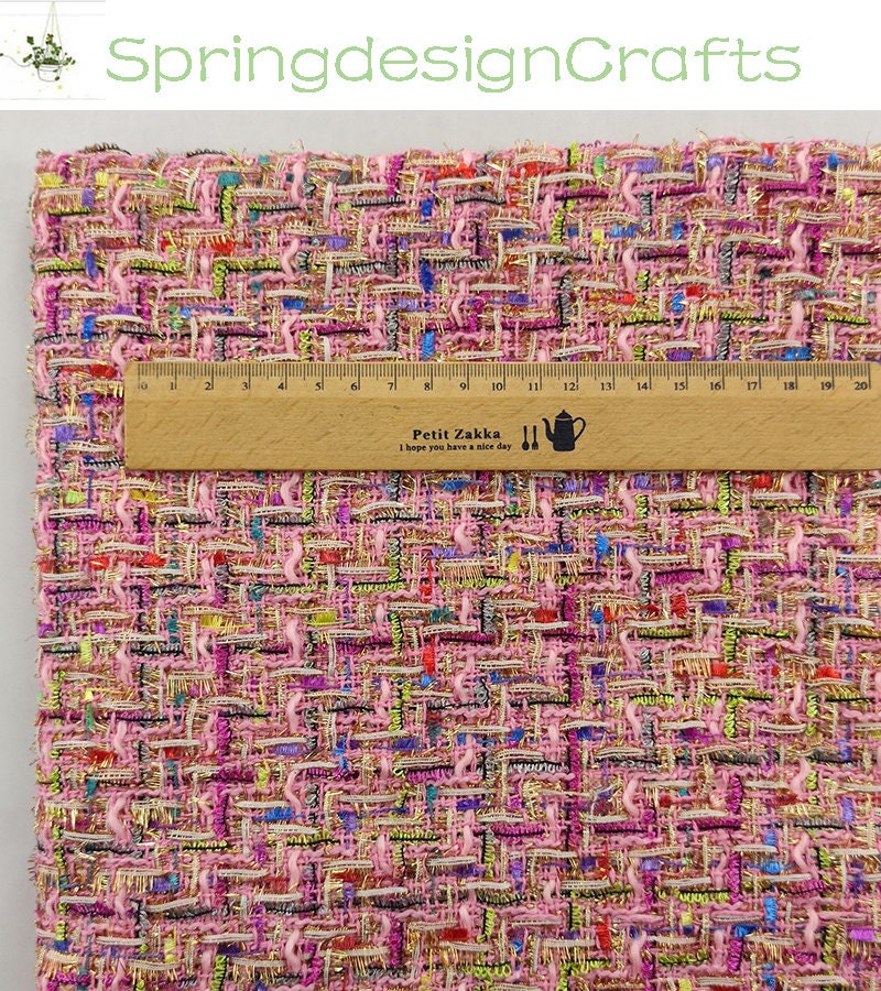 Tweed Fabric Colorful Glitter Tweed Fabric Grid Tweed Fabric - Etsy