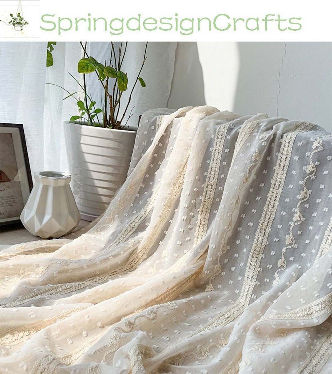 Embroidered Chiffon, Stripe Embroidery Thread Chiffon Fabric, Dot Tulle ...