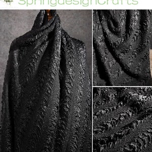 Dragon Scale Fabric: Black Silver 3D Pleated Polyester - DIY Sewing ...