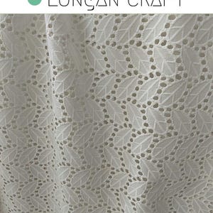 White Cotton Eyelet Fabric: Floral Embroidery, DIY Sewing Material - Etsy