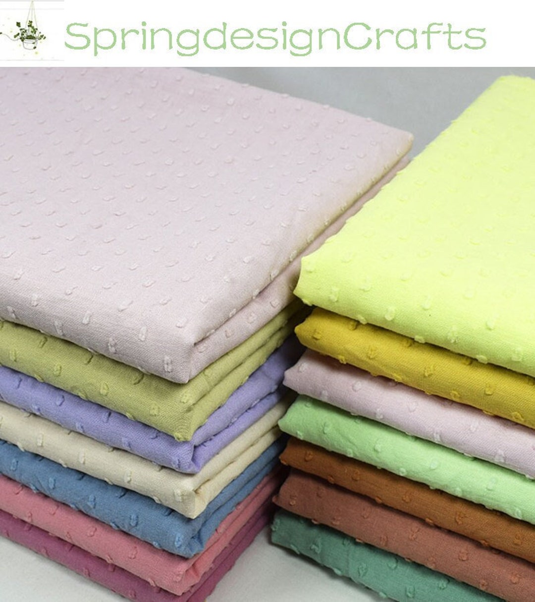 Swiss Dot Cotton Fabric: Solid Color Jacquard, 55" Wide, Dresses Shirt ...