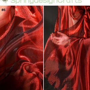 Organza Fabric by the Yard, Multicolor Iridescent Tulle, Soft Smooth Dresses Tulle Fabric, DIY ...