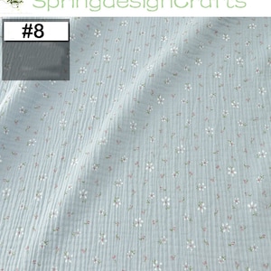 Flower Gauze Fabric, 100% Cotton Double Gauze Fabric, Print Flower ...
