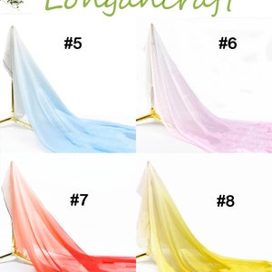 Sheer Fabric by the Yard, Multicolor Gradient Silk Chiffon, Solid Color ...