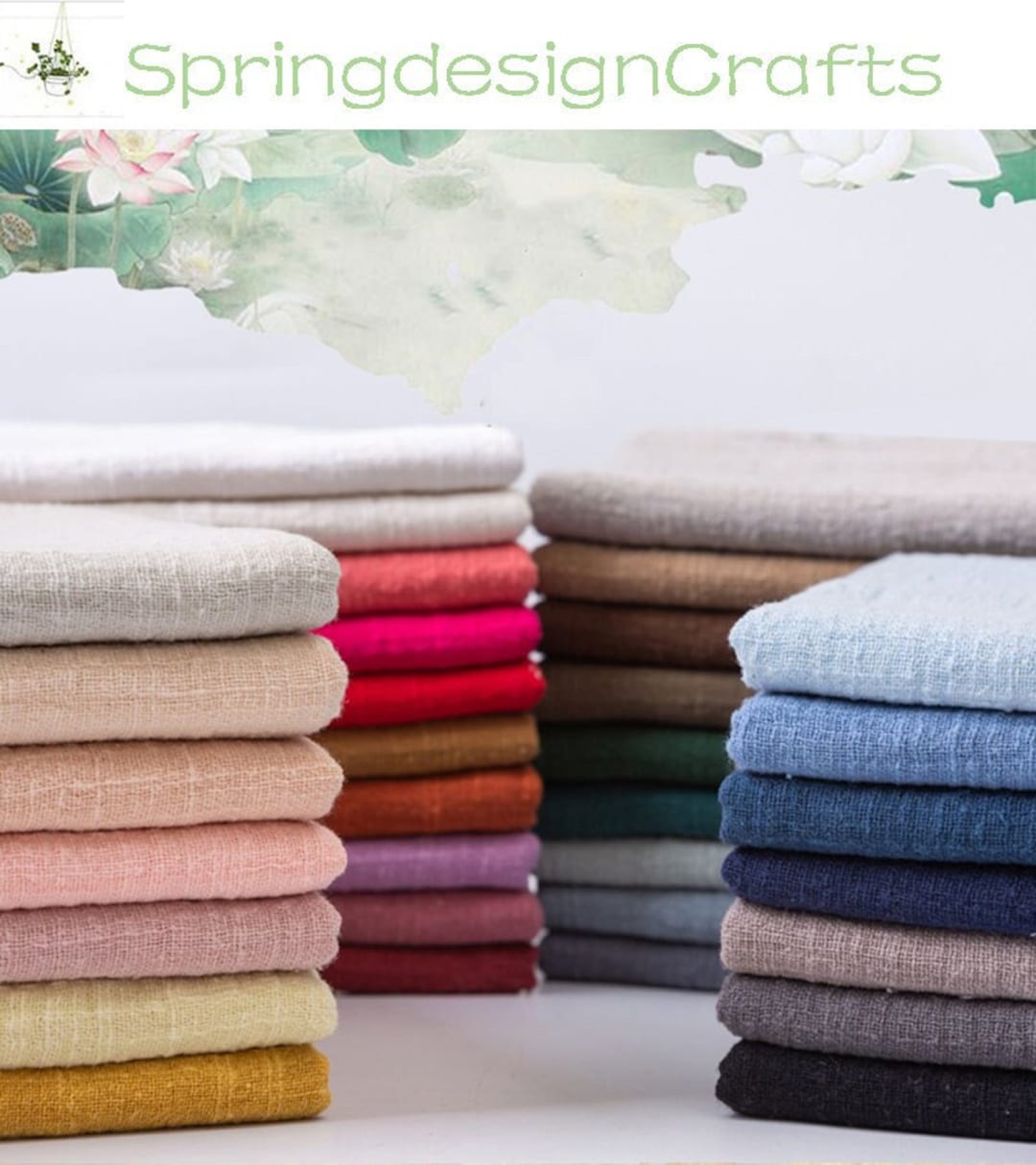 Solid Color Cotton Linen Blend Fabric: Soft Summer Dress Material by ...