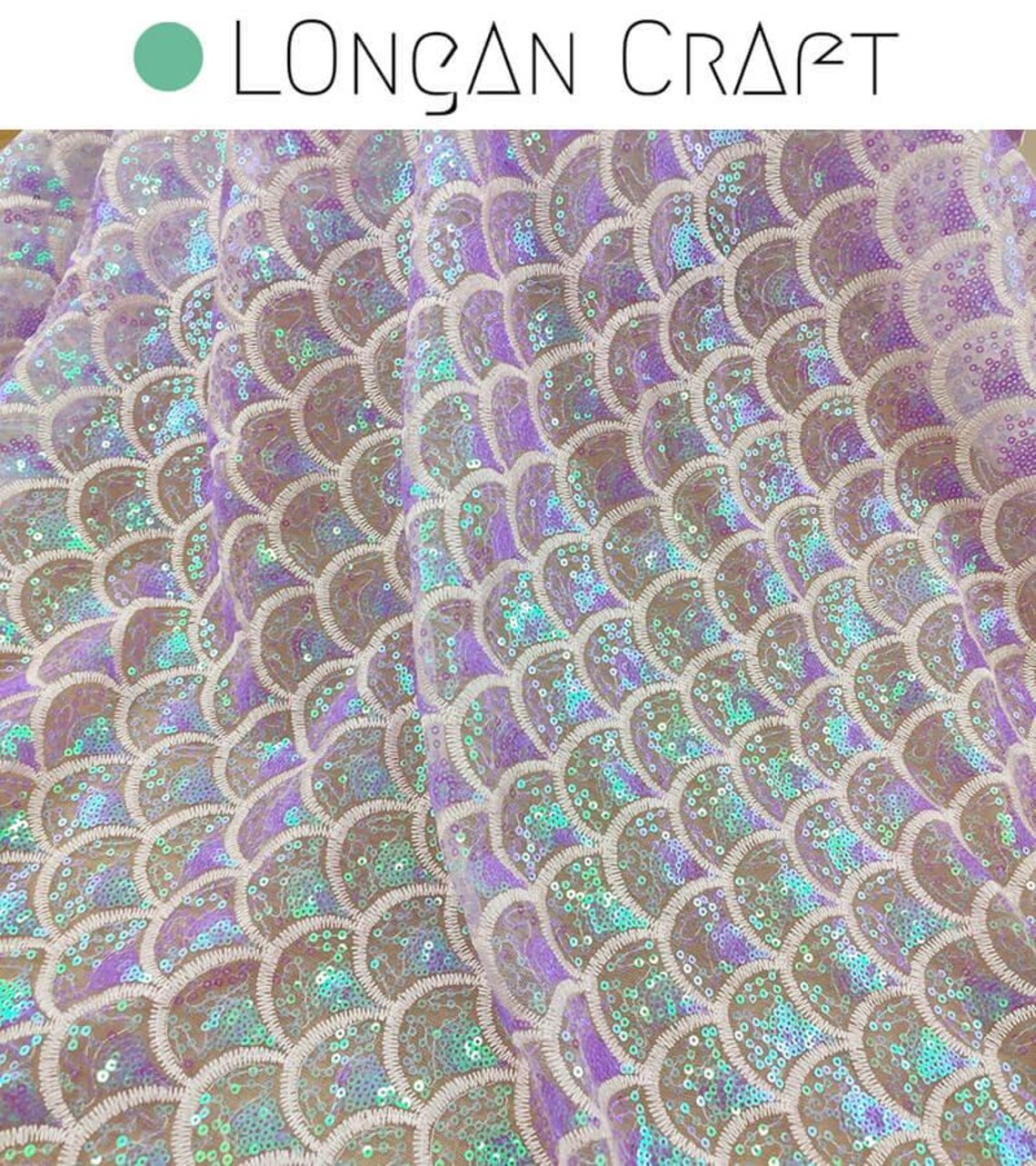 Mermaid Sequin Fabric: Fish Scale Embroidery Tulle, 51 Inch Wide, Stage ...