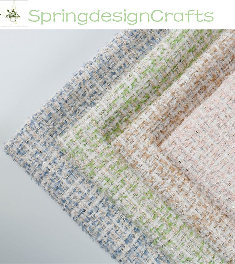 Colorful Tweed Fabric Glitter Tweed Fabric Grid Tweed Fabric - Etsy