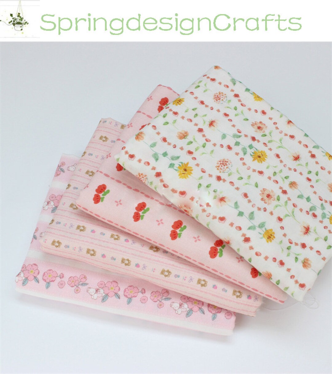 Floral Gauze Fabric, Colorful Pink Flower Double Cotton Gauze, Crinkled ...
