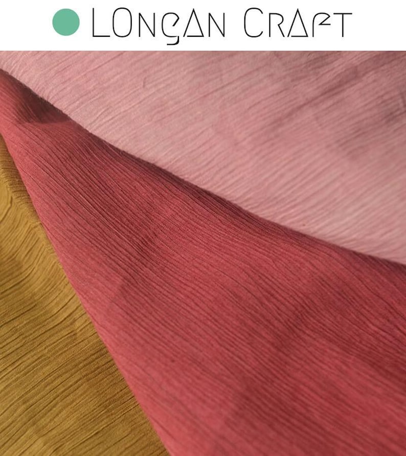Crinkle Cotton Linen Fabric: Retro Style DIY Material, Dresses Clothing ...
