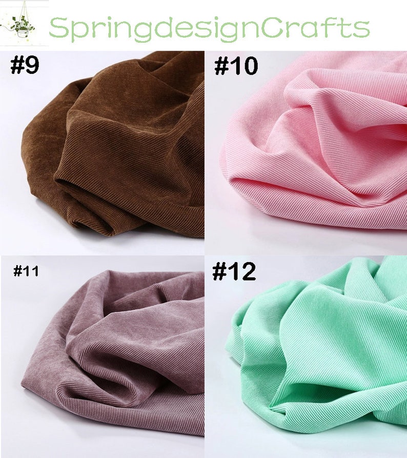 Solid Color Corduroy Fabric by the Yard: 16 Wale Polyester, Sewing ...