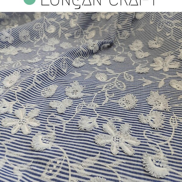 Embroidered Cotton Fabric - Etsy