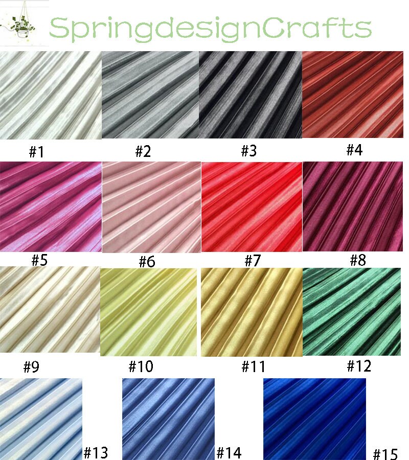 Pleated Satin Fabric by the Yard: Solid Color Dress Material, Fashion ...