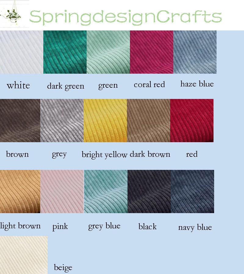 Corduroy Fabric by the Yard Solid Color 8 Wales Corduroy - Etsy