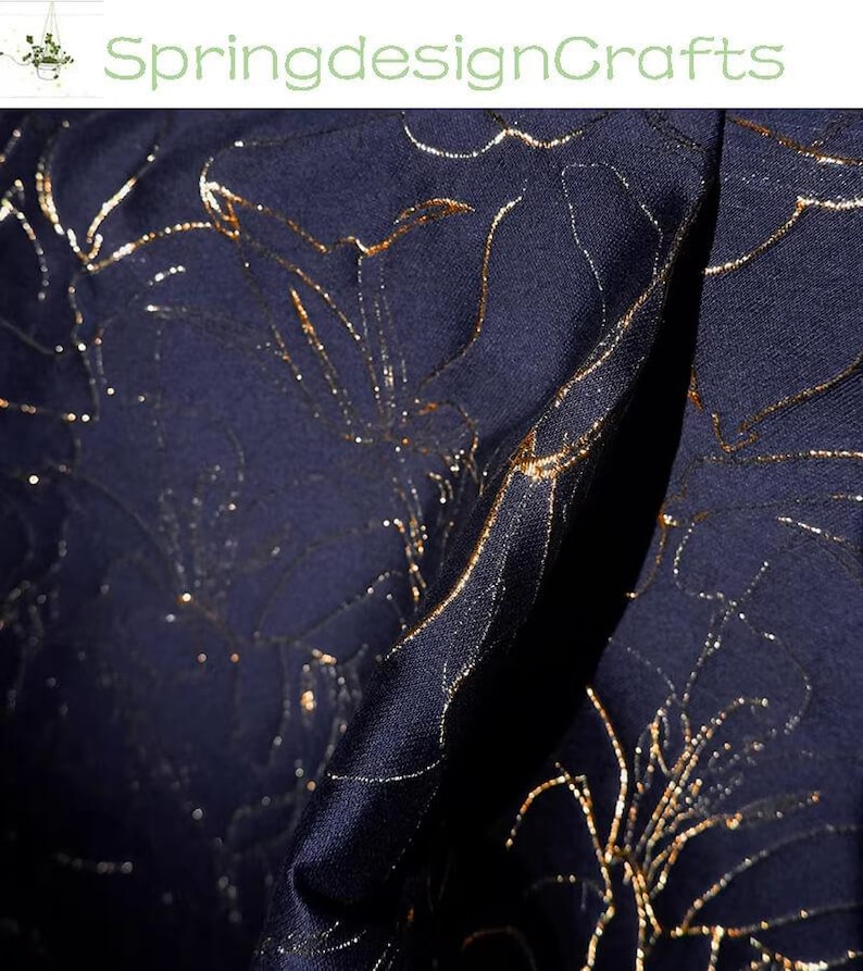 Floral Gold Thread Jacquard Fabric: 3D Textured Sewing Craft Fabric ...